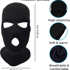 Crazy Lizard 3 Hole Balaclavas Knitted Full Face Cover Ski Mask, Winter ...