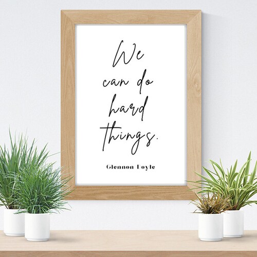 We Can Do Hard Things Sign Kids Wall Art Rainbow Print Kids - Etsy