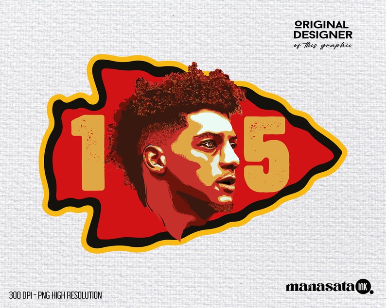 Patrick Mahomes Superbowl Football Graphic Kansas City Chief Mahomes ...