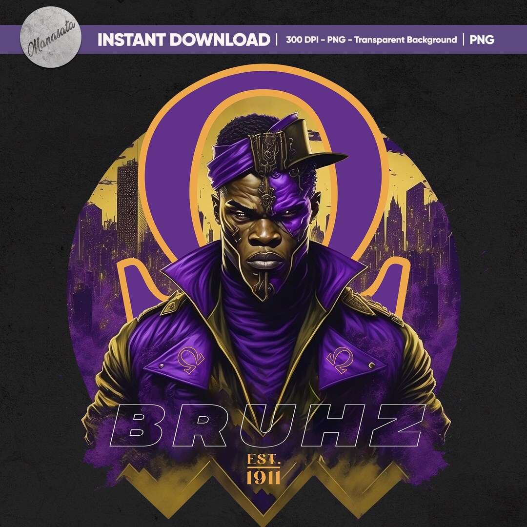 Omega Psi Phi Bruhz PNG Fraternity Greek Life Digital Download - Etsy