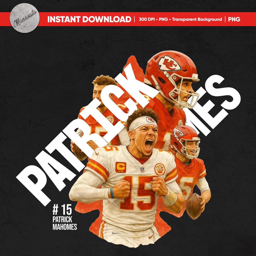 Patrick Mahomes PNG Kansas City Chiefs Fan Art Digital Download - Etsy