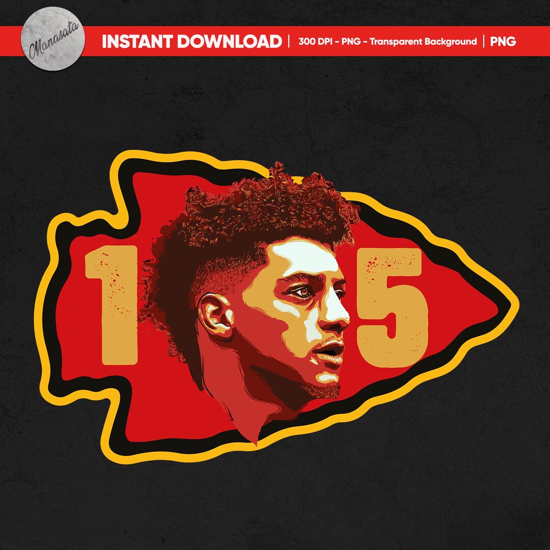 Patrick Mahomes NFL PNG Chiefs Fan Art Digital Download Football Print ...