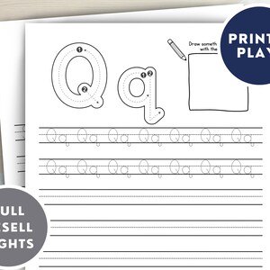 Printable PLR Alphabet Tracing Sheet Pack | Commercial Use Worksheets A ...
