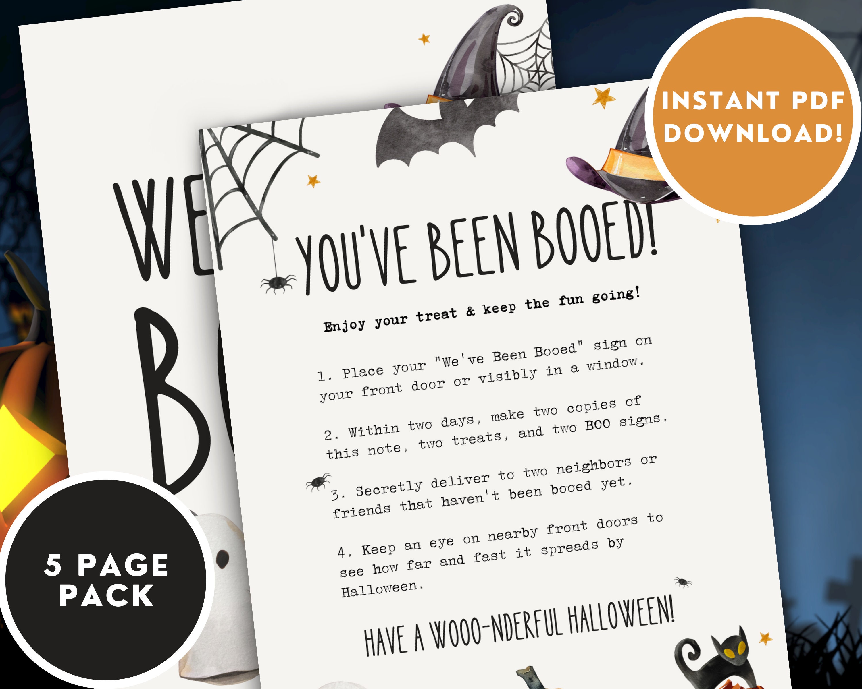 PLR You’ve Been Booed Halloween Printable Template | Halloween ...