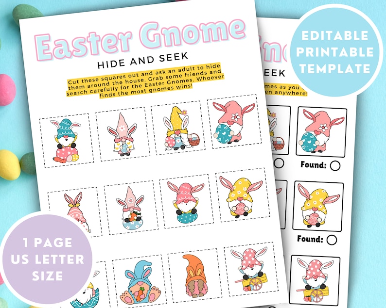 Editable PLR Easter Scavenger Hunt | Printable Canva Template | Find ...