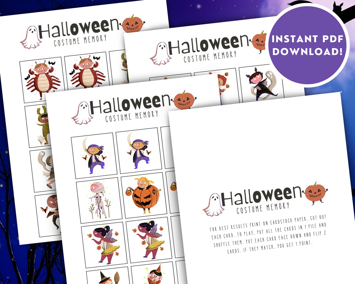 PLR Halloween Memory Game Printable Template | Bloggers Halloween ...