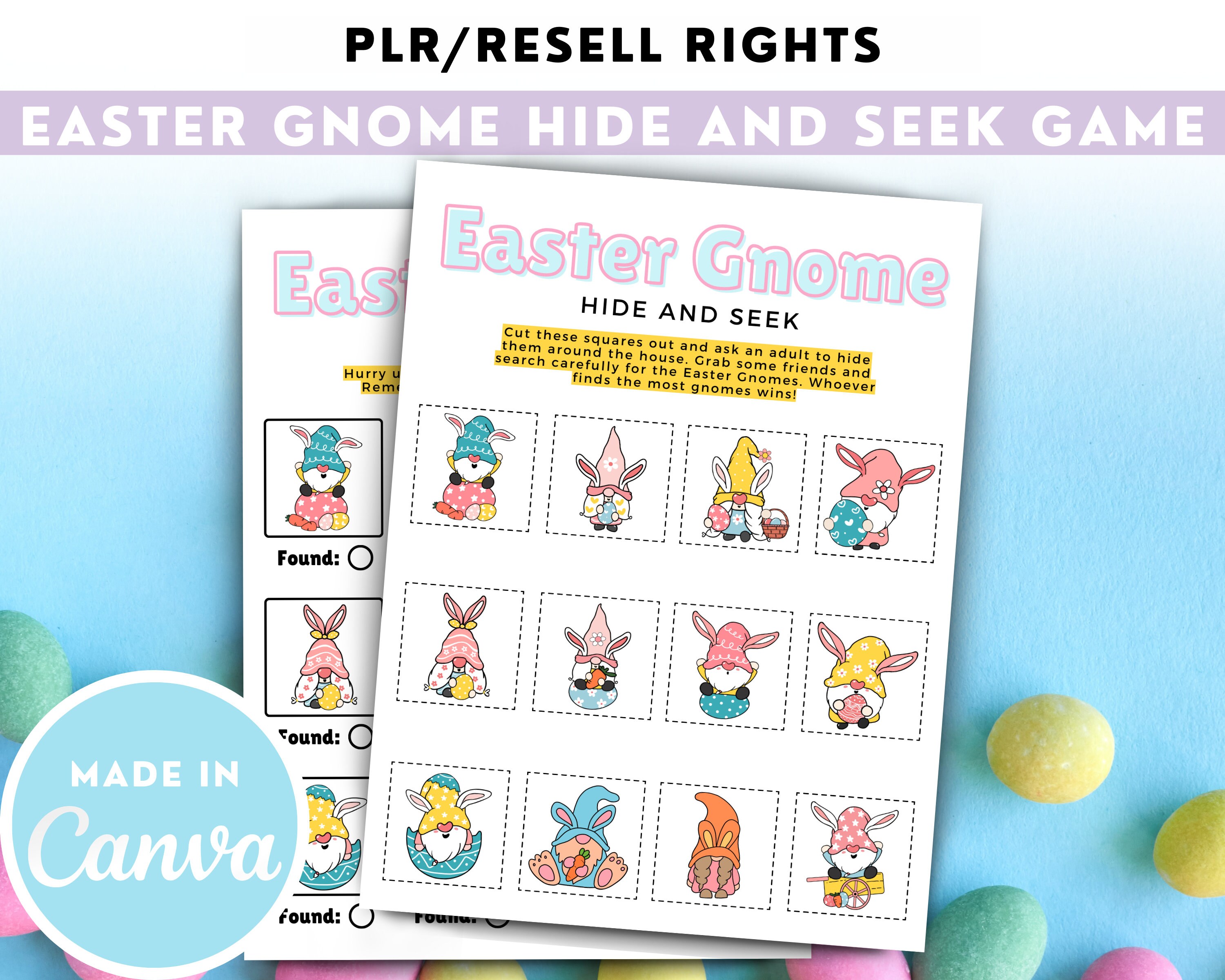 Editable PLR Easter Scavenger Hunt | Printable Canva Template | Find ...