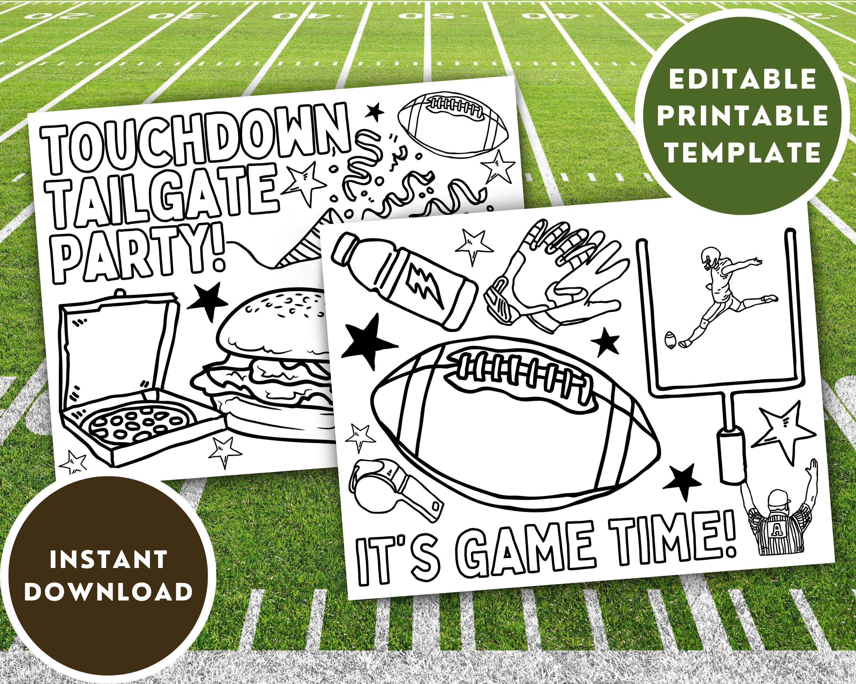 Editable PLR Printable Football Activity Placemats for Kids | Kids ...