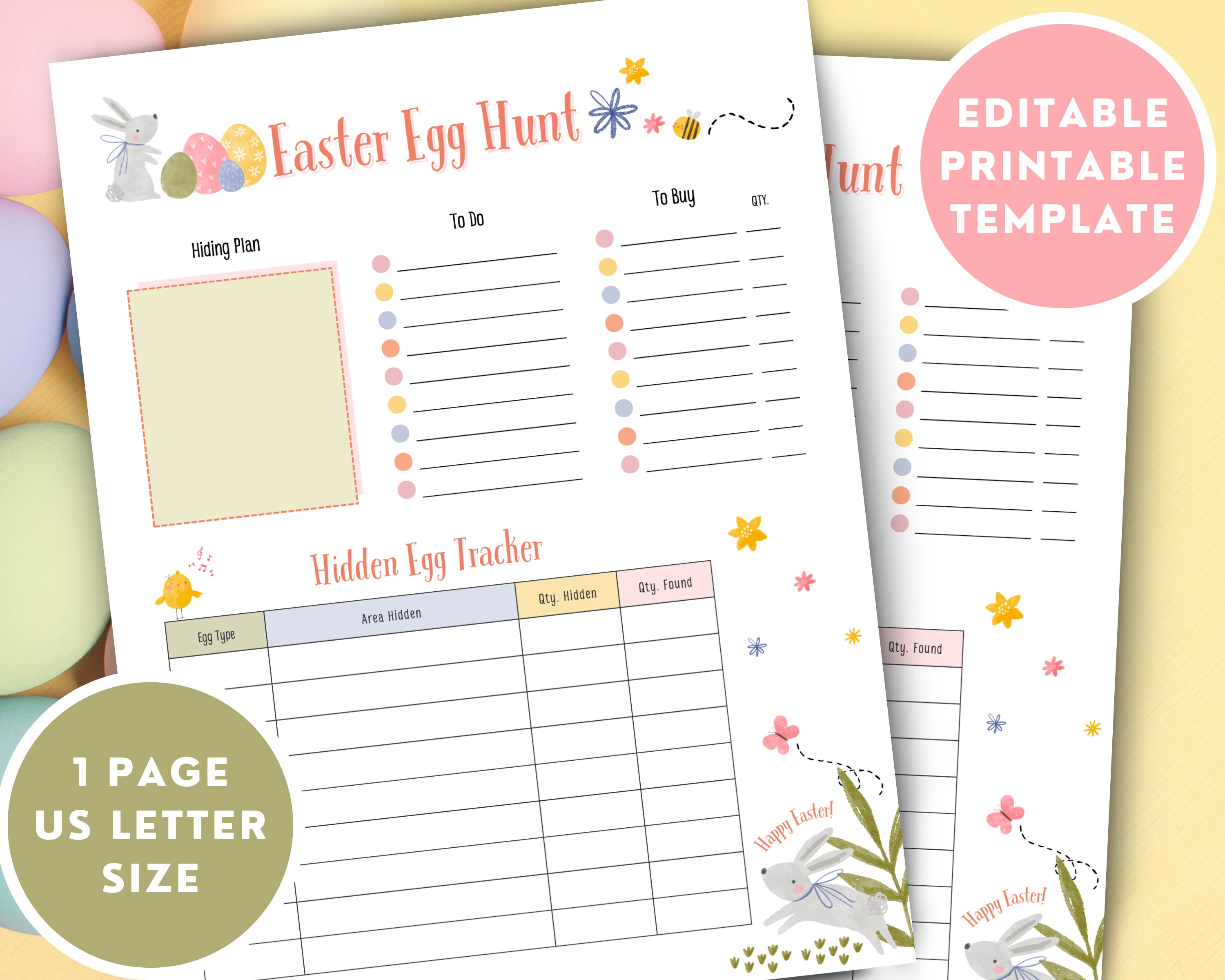 Editable PLR Easter Egg Hunt Planner | Easter Scavenger Hunt Planner ...