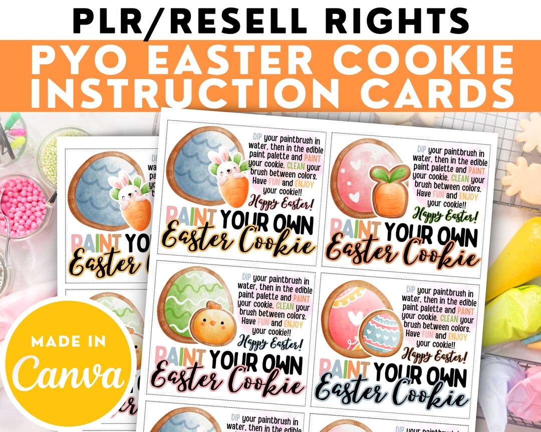 Editable PLR PYO Cookie Tags | PYO Easter Egg Tags | Easter Pyo Cookie ...