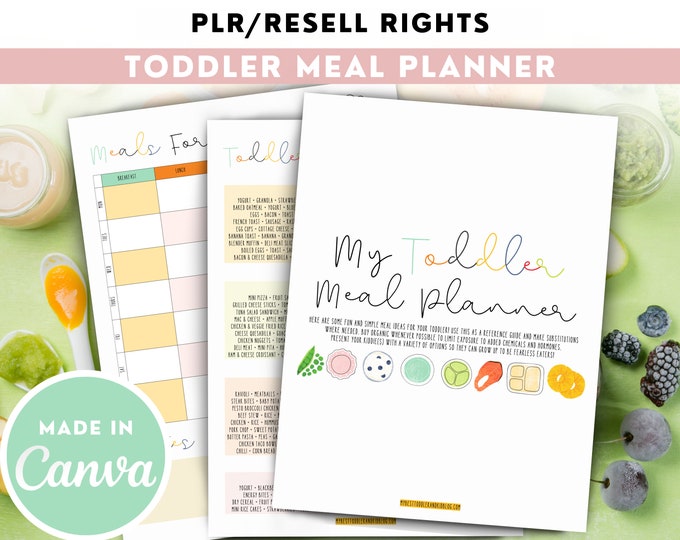 Editable PLR Toddler Meal Planner Printable Template for Mom Blog ...