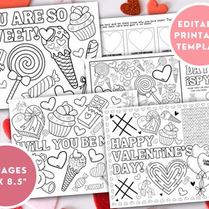 Editable PLR Kids Valentine's Day Activity Placemat | Canva Template ...