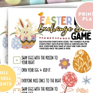 Editable PLR Easter Egg Exchange Dice Game | Printable Easter Games ...