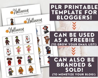 PLR Halloween Memory Game Printable Template Bloggers - Etsy