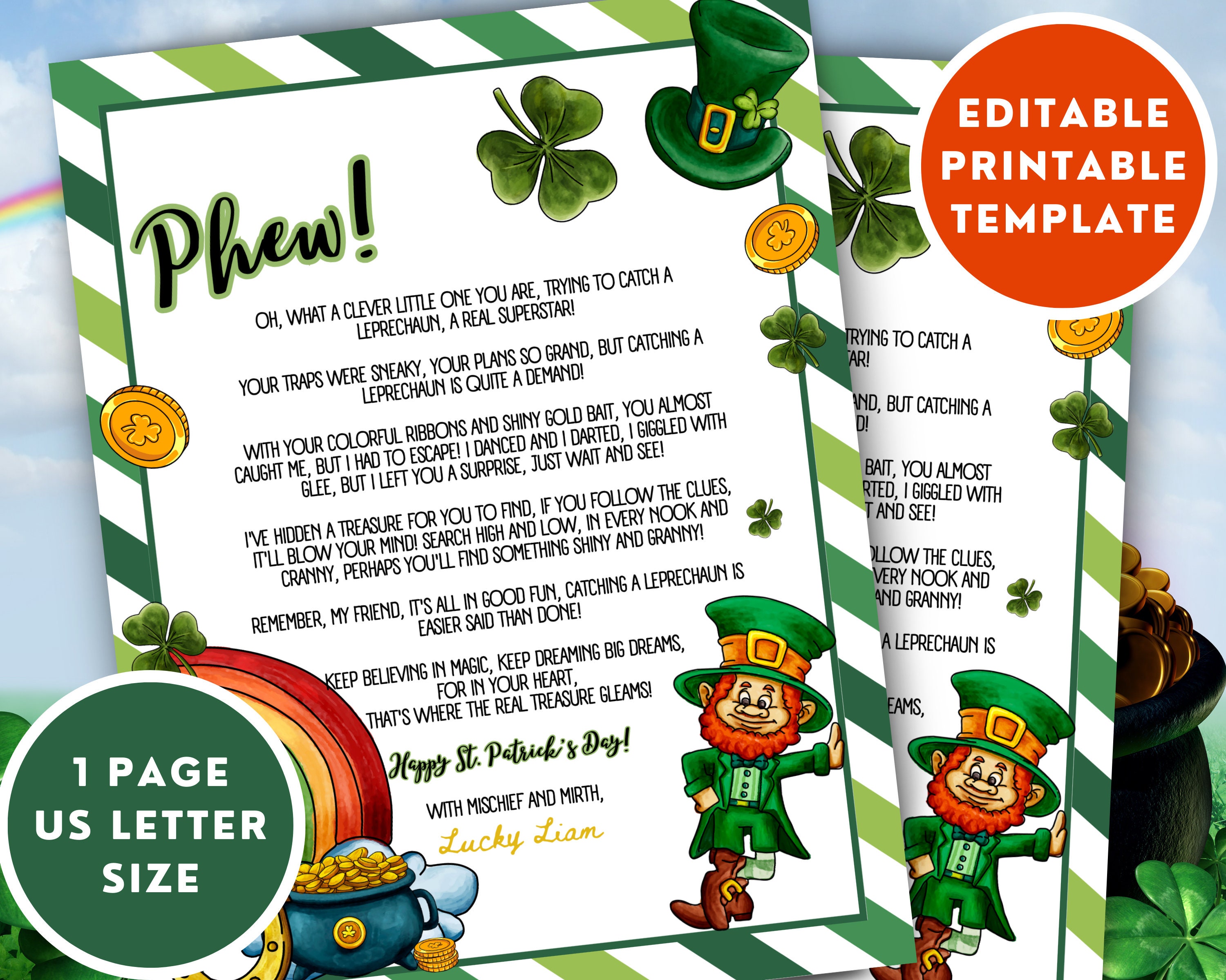 Editable PLR Leprechaun Trap Letter | St. Patrick’s Day Leprechaun Note ...