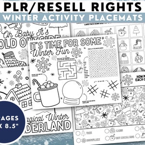 Editable PLR Printable Winter Activities for Kids | Kids Activity ...