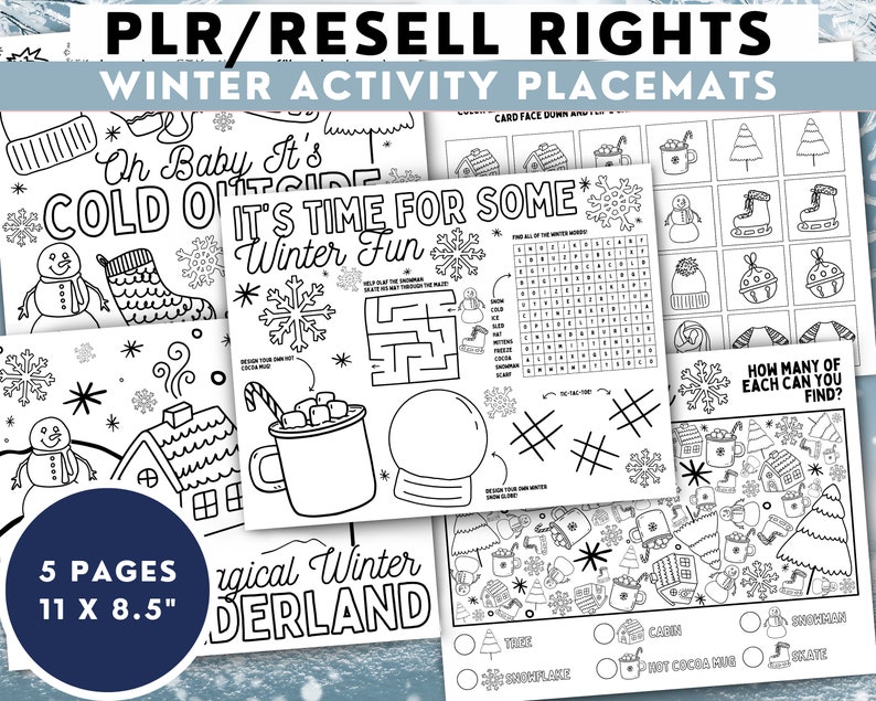 Editable PLR Printable Winter Activities for Kids | Kids Activity ...