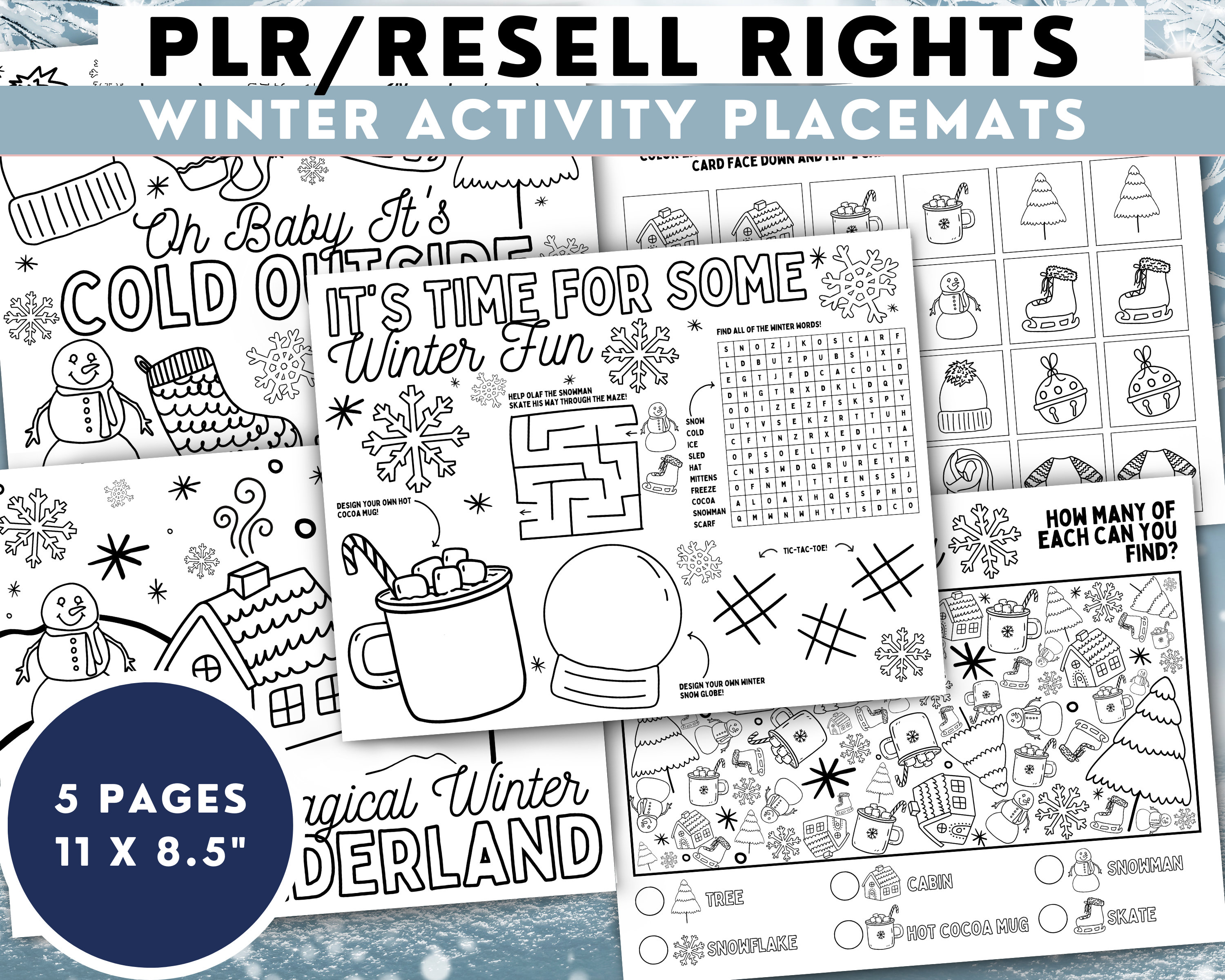 Editable PLR Printable Winter Activities for Kids | Kids Activity ...