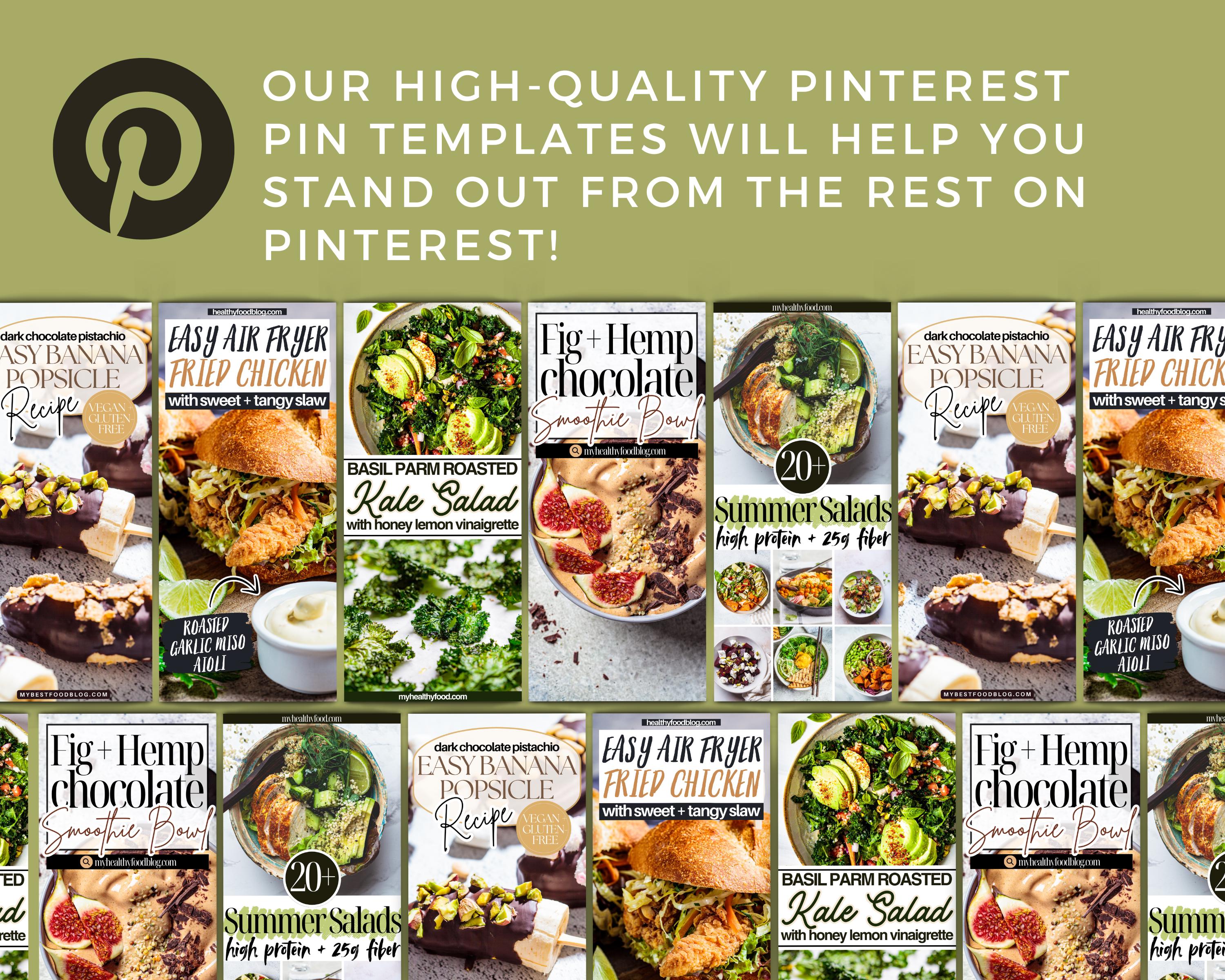 Summer Food Blogger Pinterest Pin Templates | Canva Pinterest Templates ...