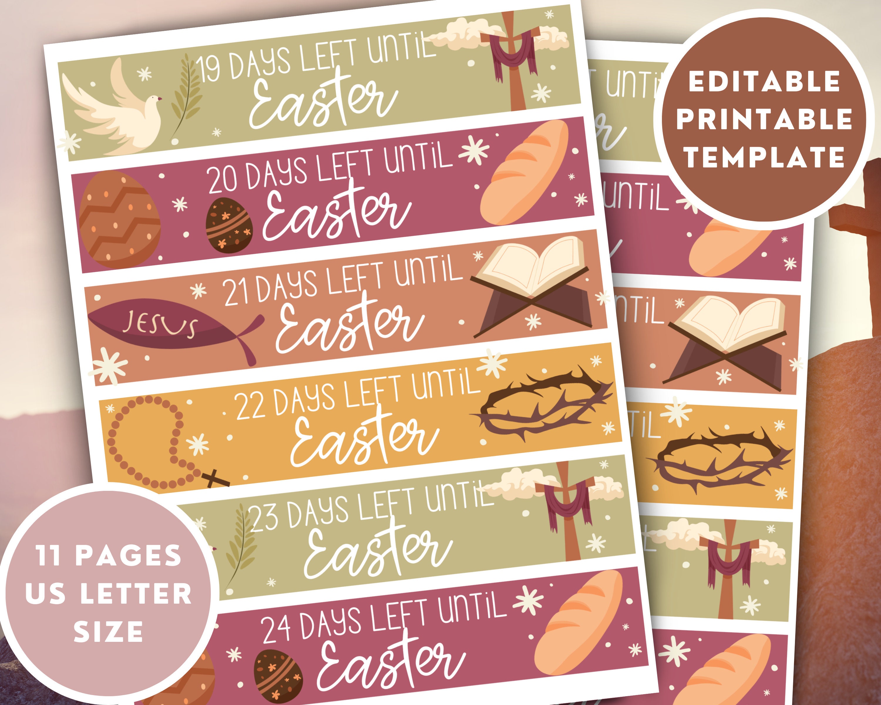 Editable PLR Lent Countdown Paper Chain | Easter Activity for Kids ...