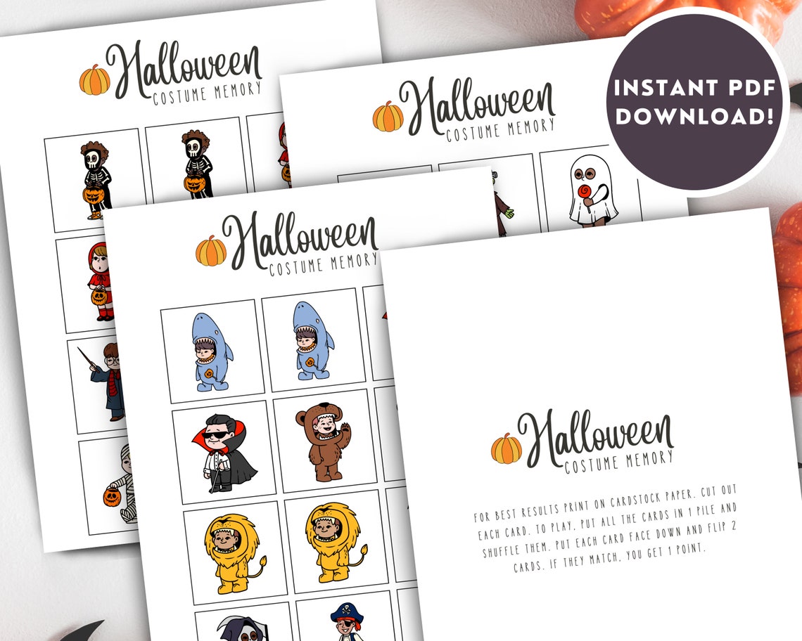 PLR Halloween Memory Game Printable Template | Bloggers Halloween ...