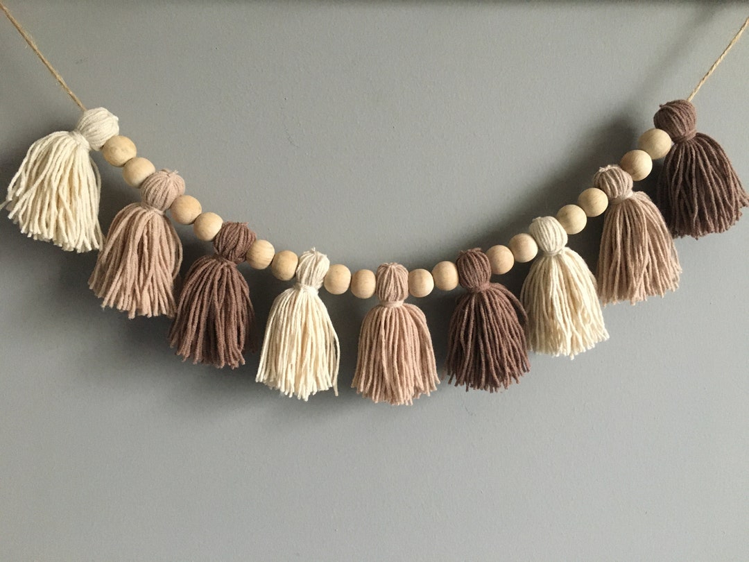 Boho Tassel Garland, Wood Bead High Chair Banner, Nursery Decor - Etsy