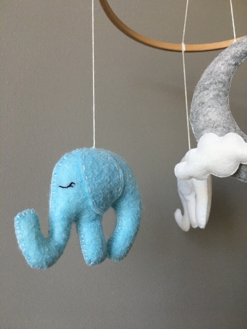 Cute Baby Mobile Elephants Nursery Mobile Felt Baby Mobile | Etsy