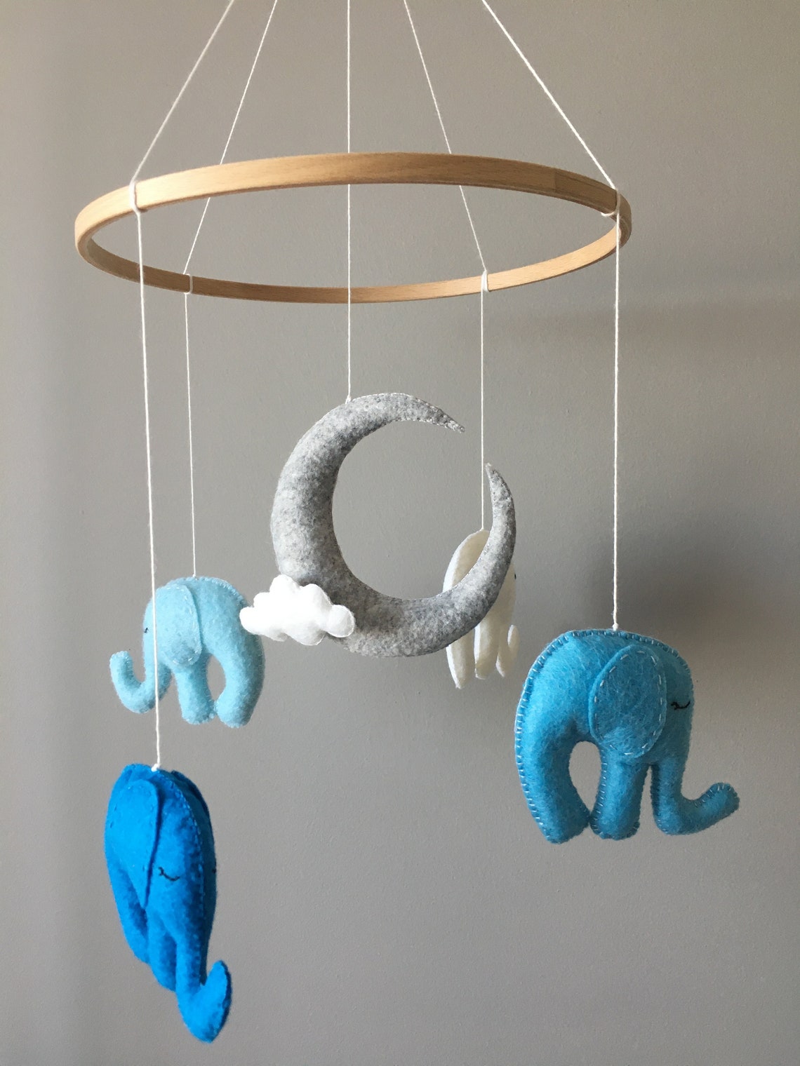 Cute baby mobile Elephants Nursery Mobile Felt baby mobile | Etsy