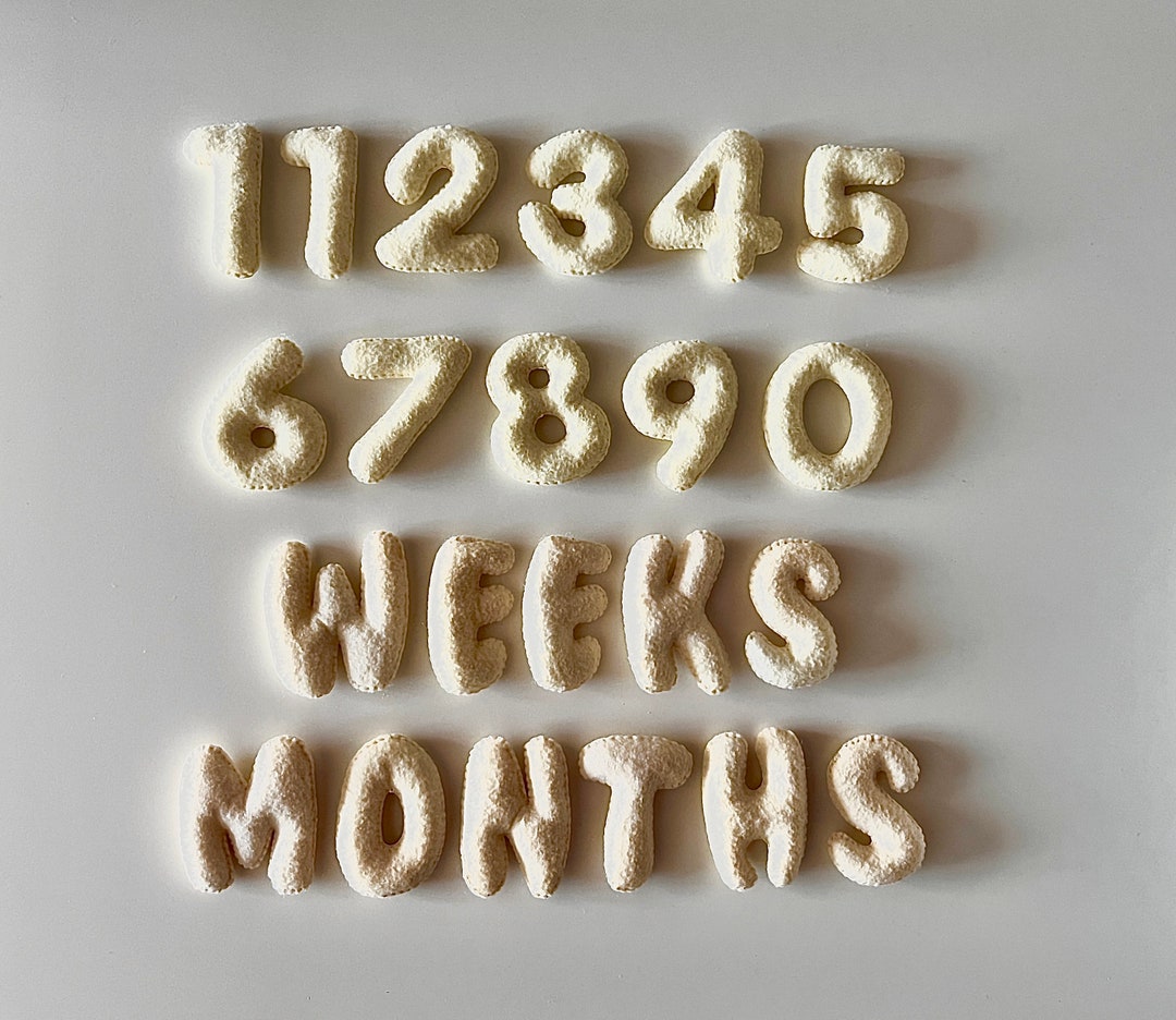 Felt Baby Milestone Numbers, Baby Monthly and Weekly Milestone, Felt ...
