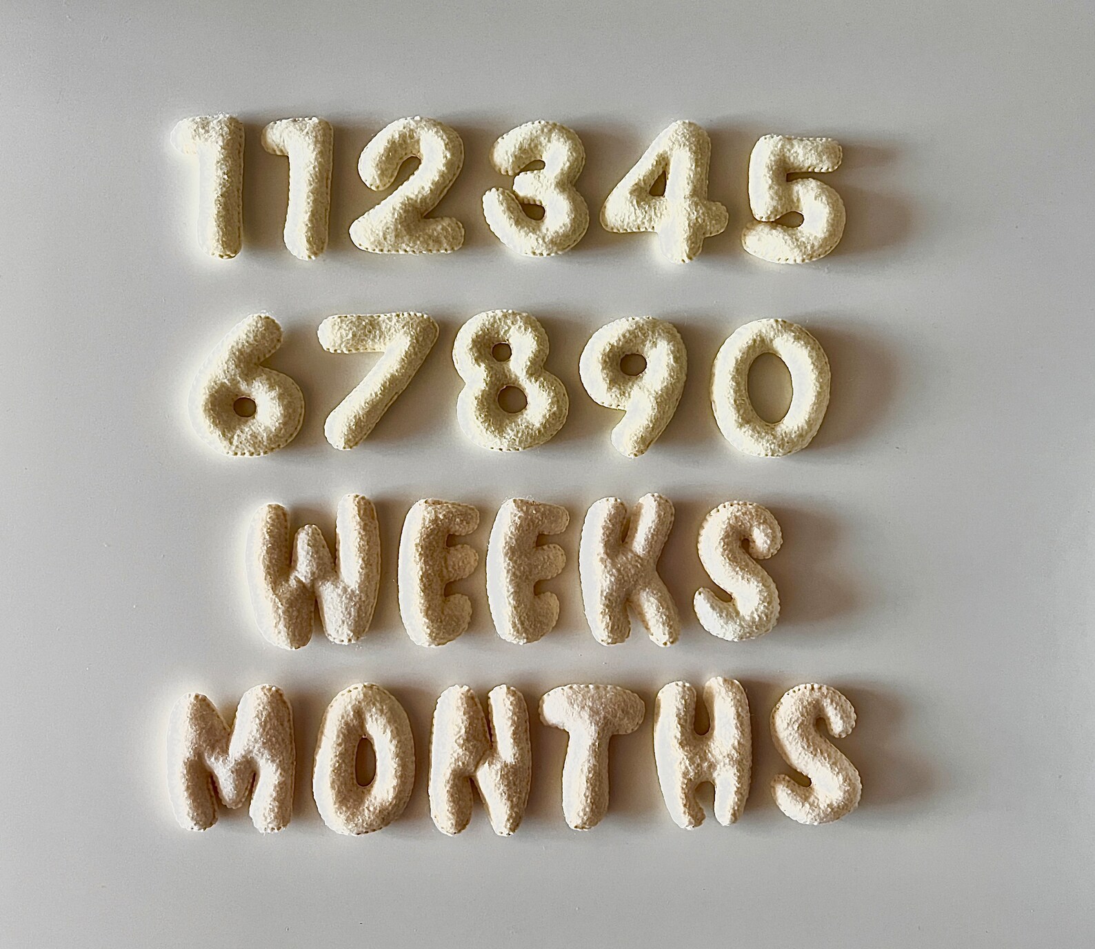 Felt Baby Milestone Numbers, Baby Monthly and Weekly Milestone, Felt ...