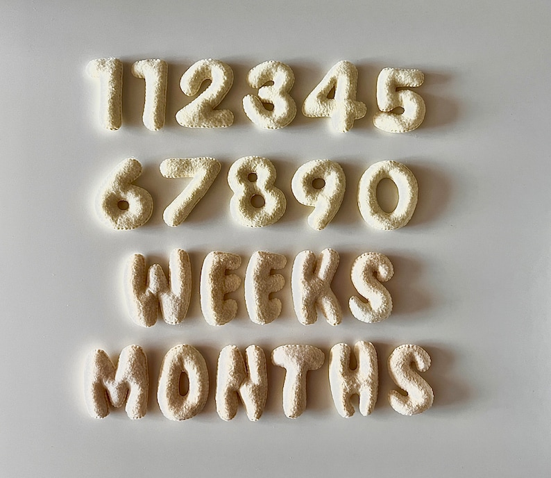 Felt Baby Milestone Numbers, Baby Monthly and Weekly Milestone, Felt ...