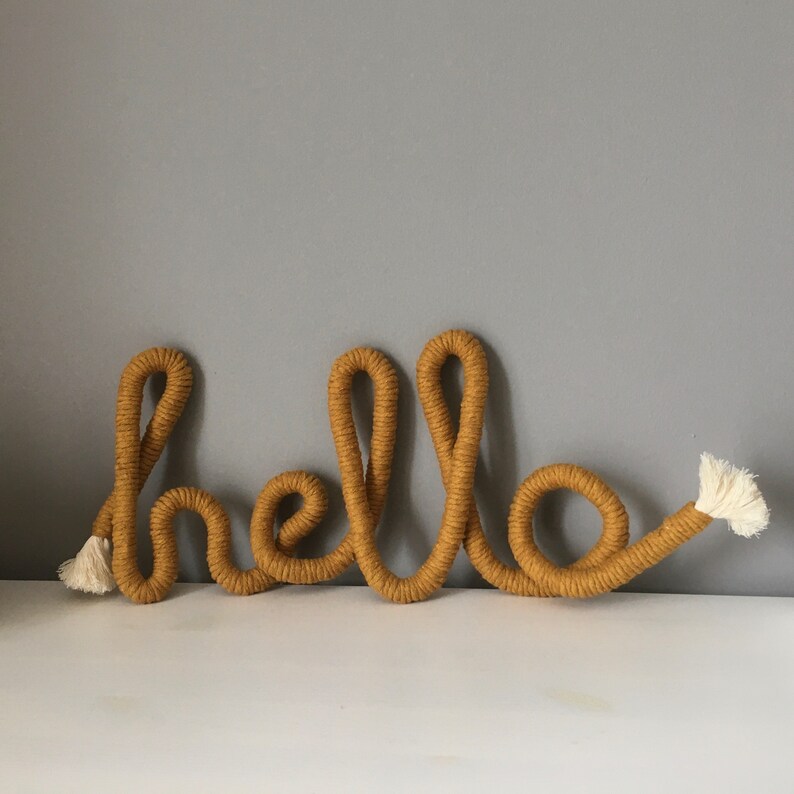 Macrame Wall Hanging Hello Word Sign Personalized Macrame Words - Etsy