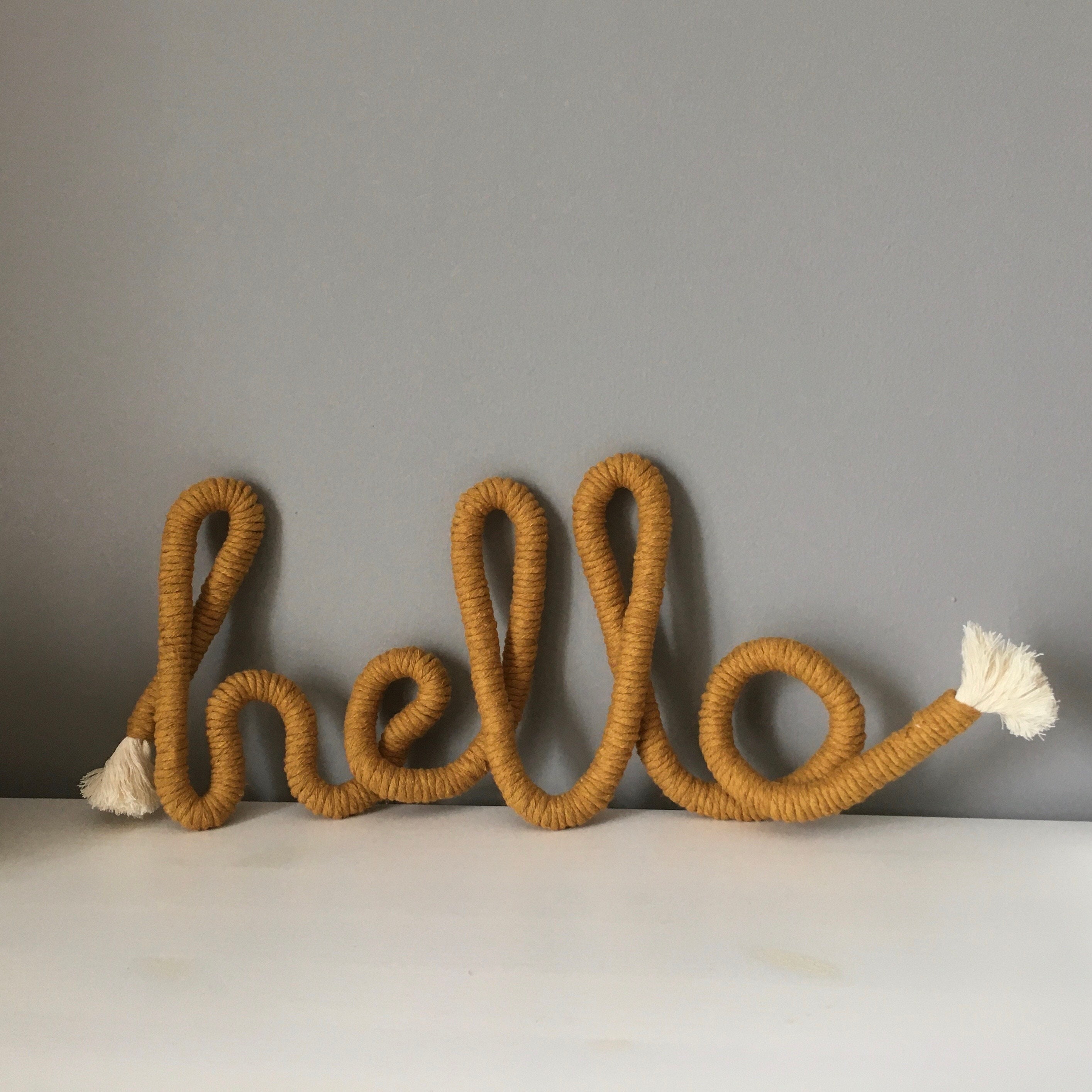 Macrame Wall Hanging Hello Word Sign Personalized Macrame Words - Etsy