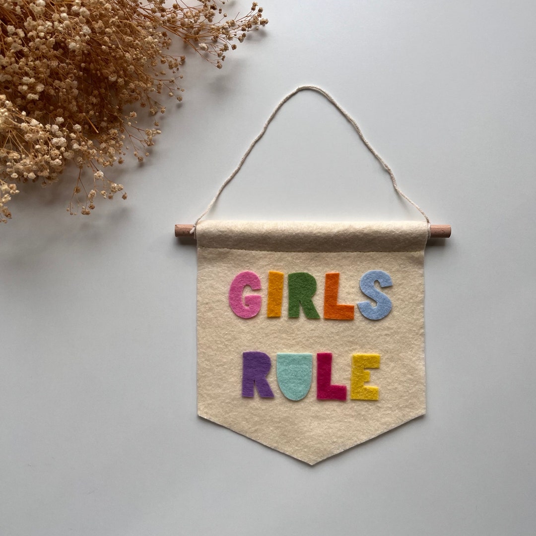 Girls Rule Banner, Girls Rule Wall Decor, Girls Room Decoration - Etsy