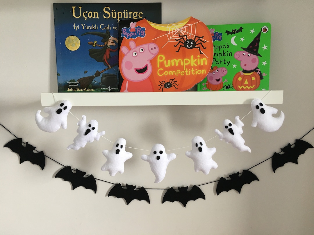 Felt Bat Banner, Bat Wall Decor, Halloween Banner, Bat Garland ...