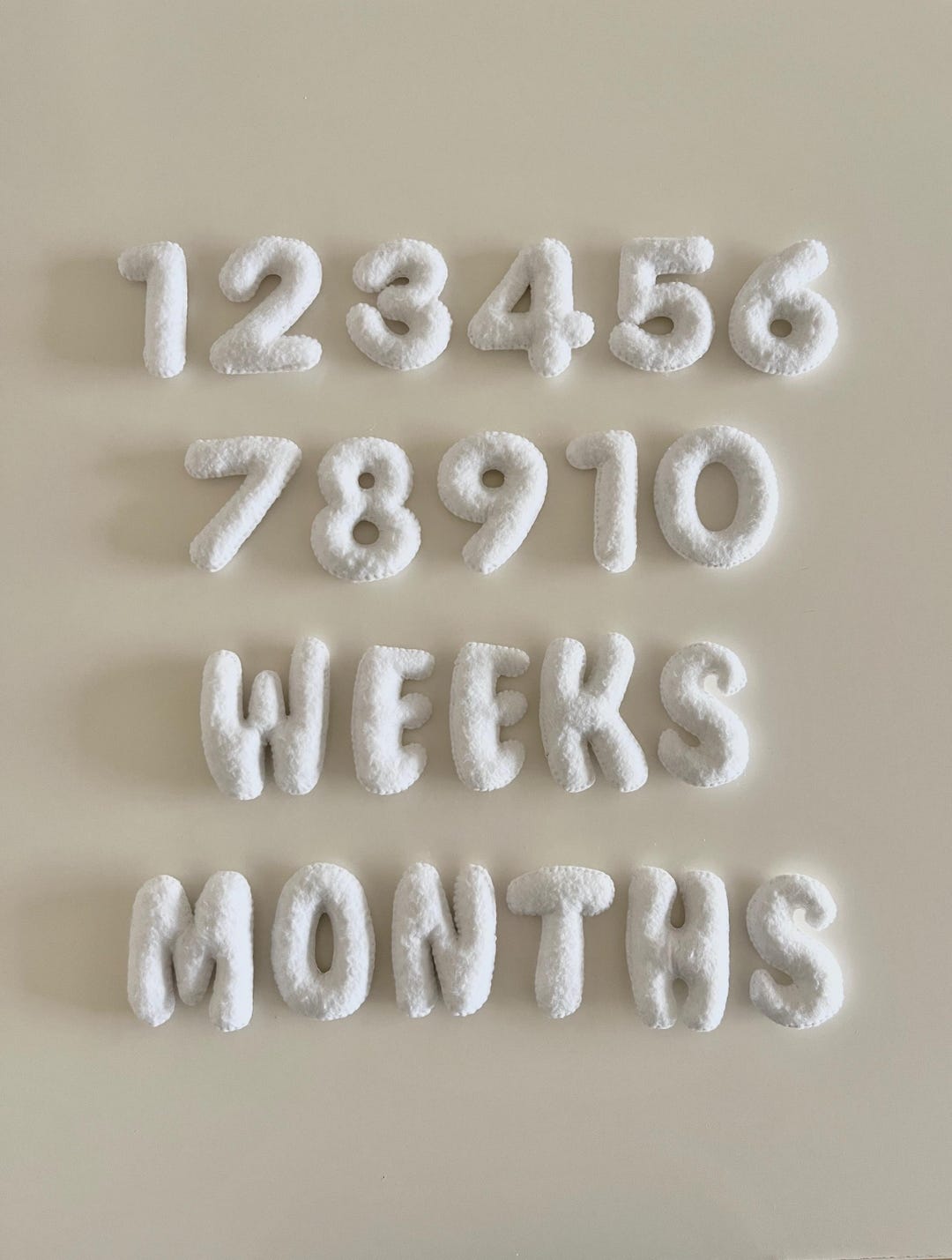 Felt Baby Milestone Numbers, Baby Monthly and Weekly Milestone, Felt ...