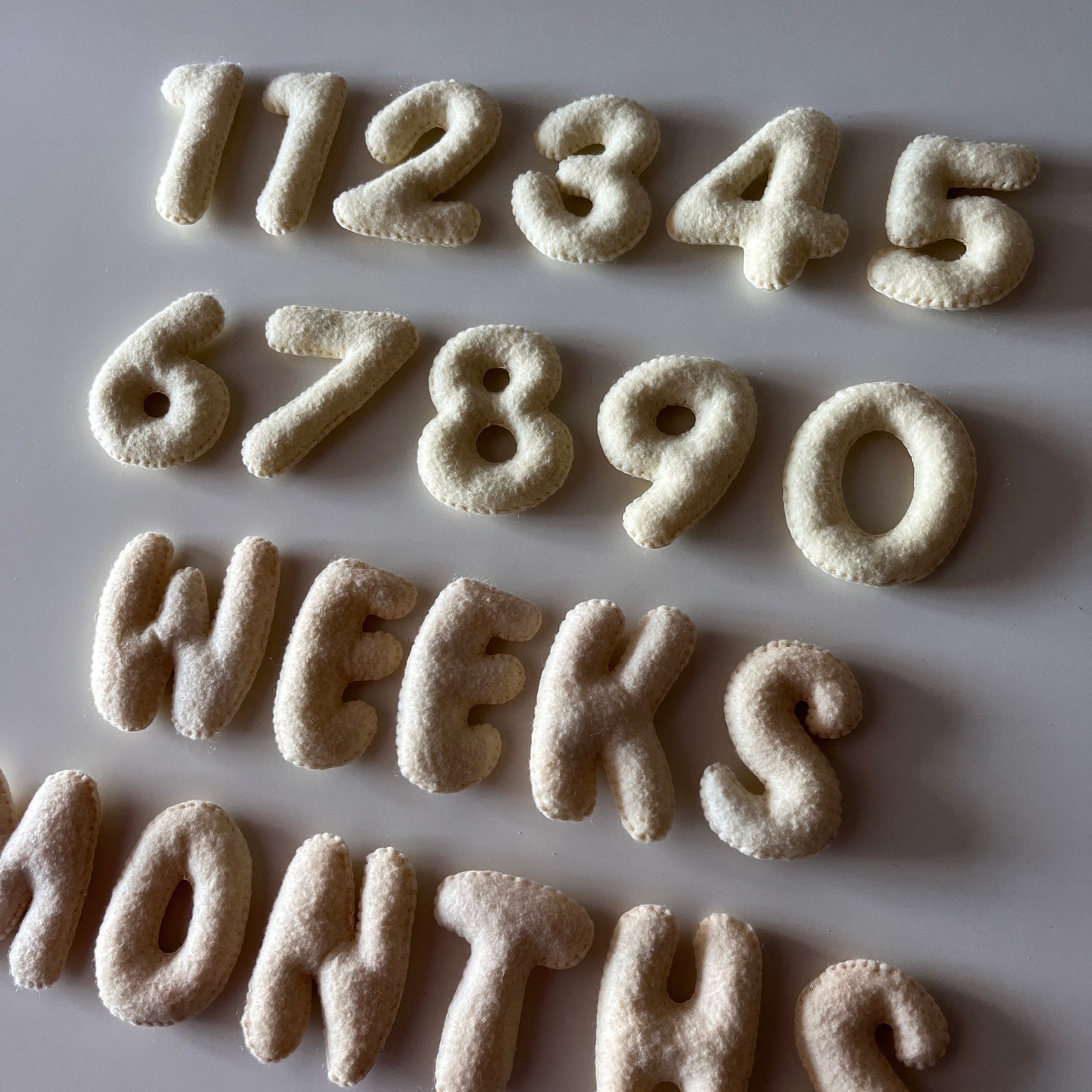 Felt Baby Milestone Numbers, Baby Monthly and Weekly Milestone, Felt ...