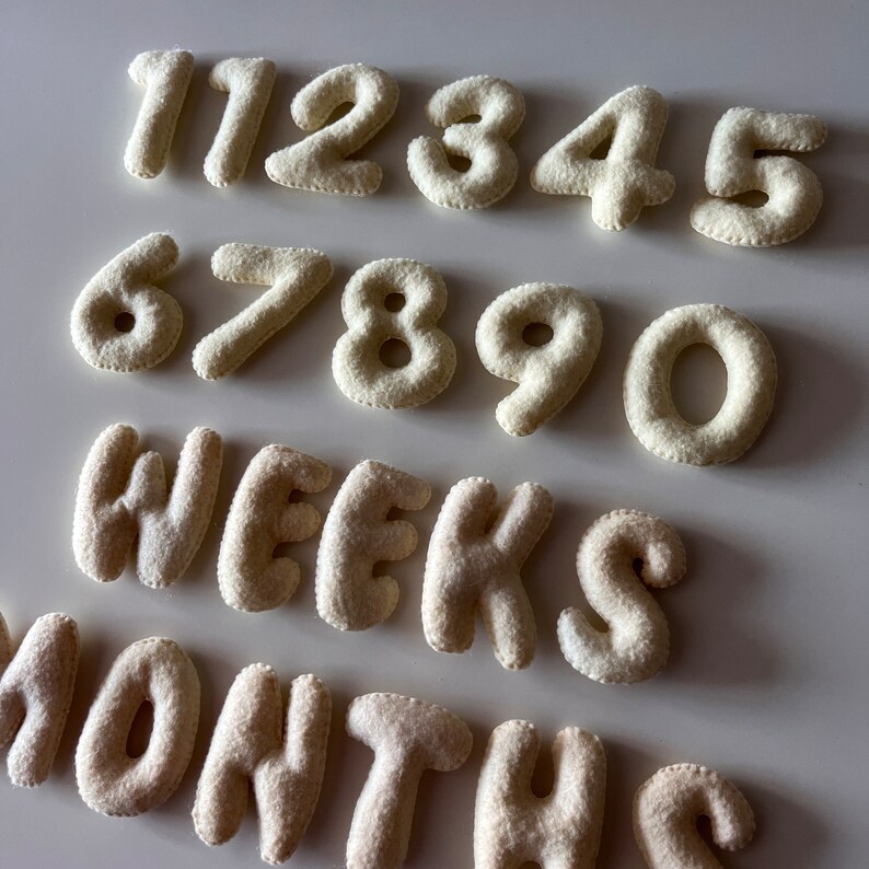 Felt Baby Milestone Numbers, Baby Monthly and Weekly Milestone, Felt ...