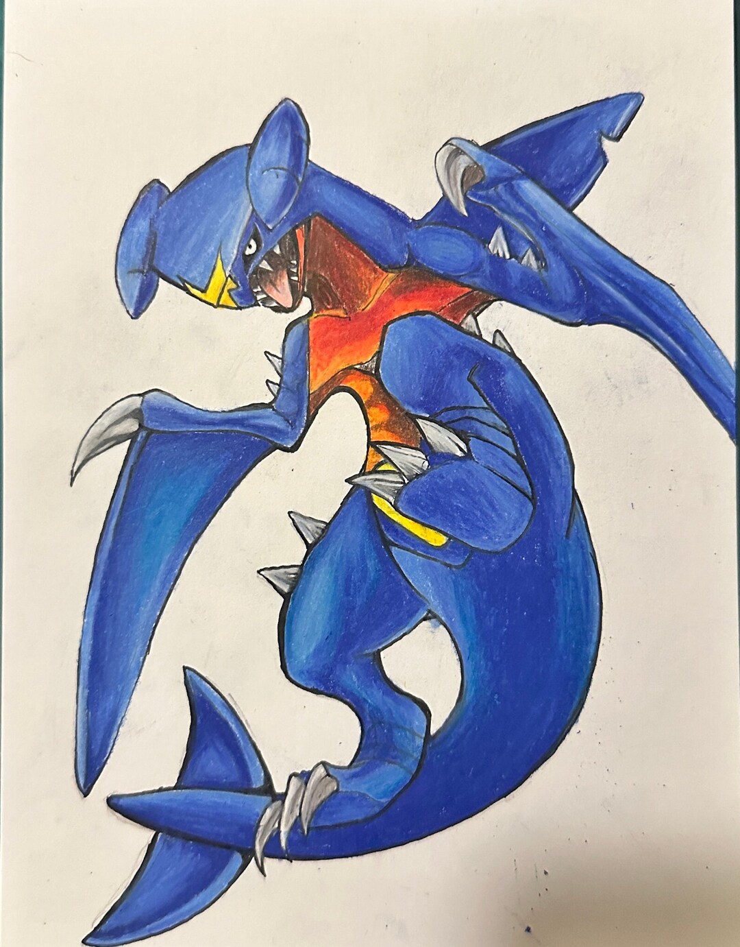 Garchomp Drawing in Color Pencil - 6x8 - Etsy