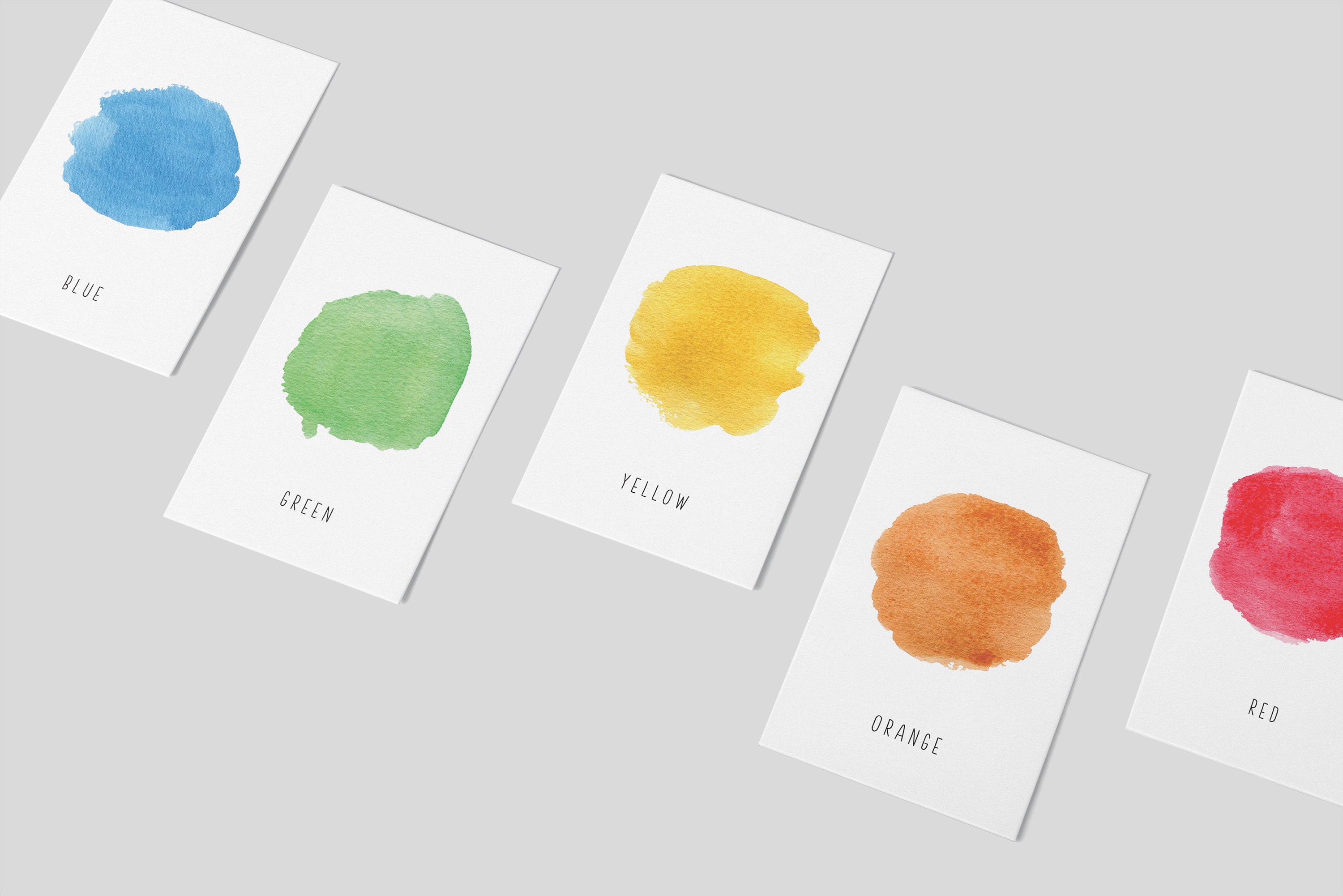Learn Our Colors - Watercolor Flash Cards Digital Download - Etsy