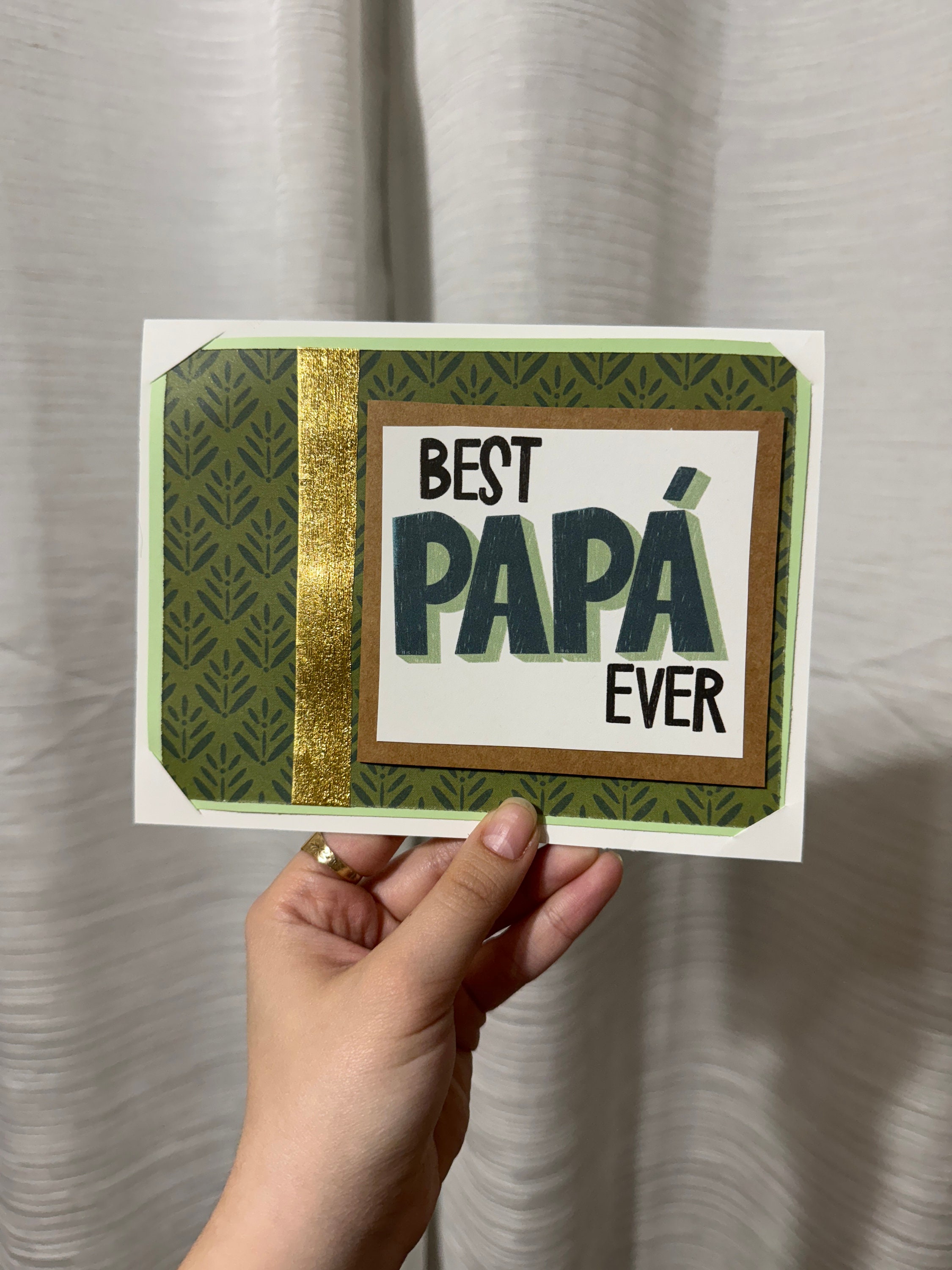 Best Dad Ever Mejor Padre Father's Day Card Tarjeta Dia Del Padre Green ...