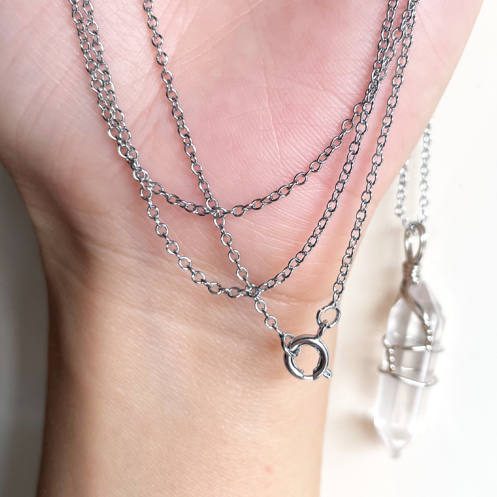 Natural Raw Clear Quartz Necklace Crystal Point Necklace | Etsy