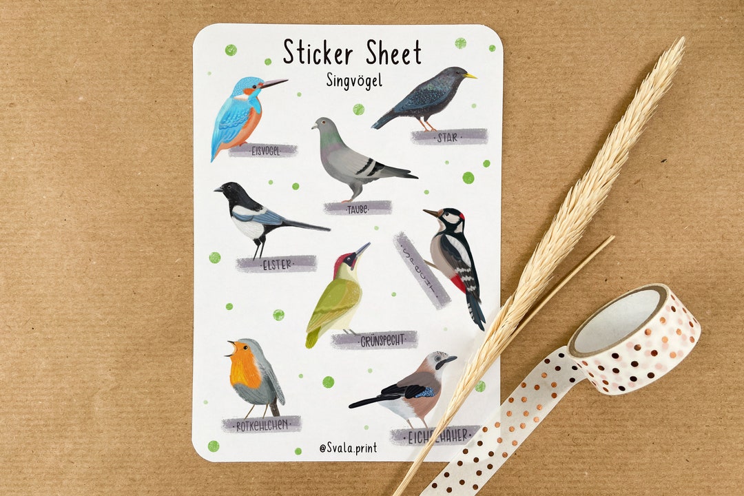 Songbird Stickers | Bullet Journal Stickers | Journal Stickers | Nature ...