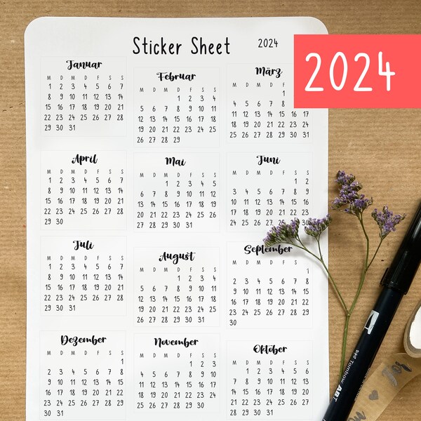 Bullet Journal Stickers Calendar - Etsy