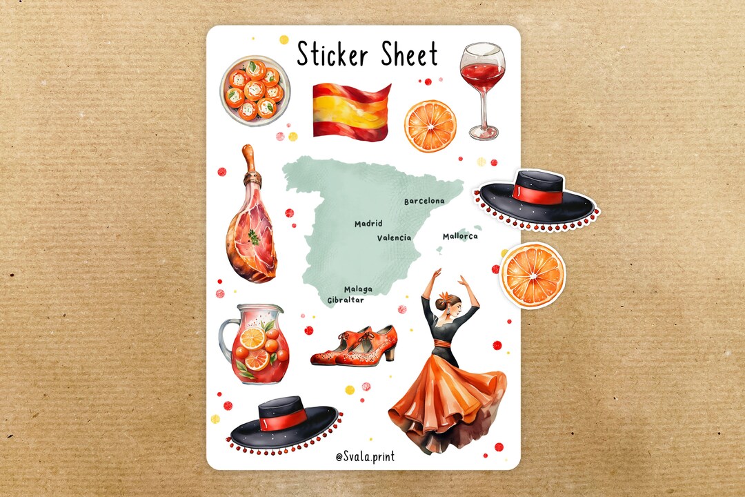 Sticker Spain V02 | Flamenco | Bullet Journal Sticker | Journal Sticker ...