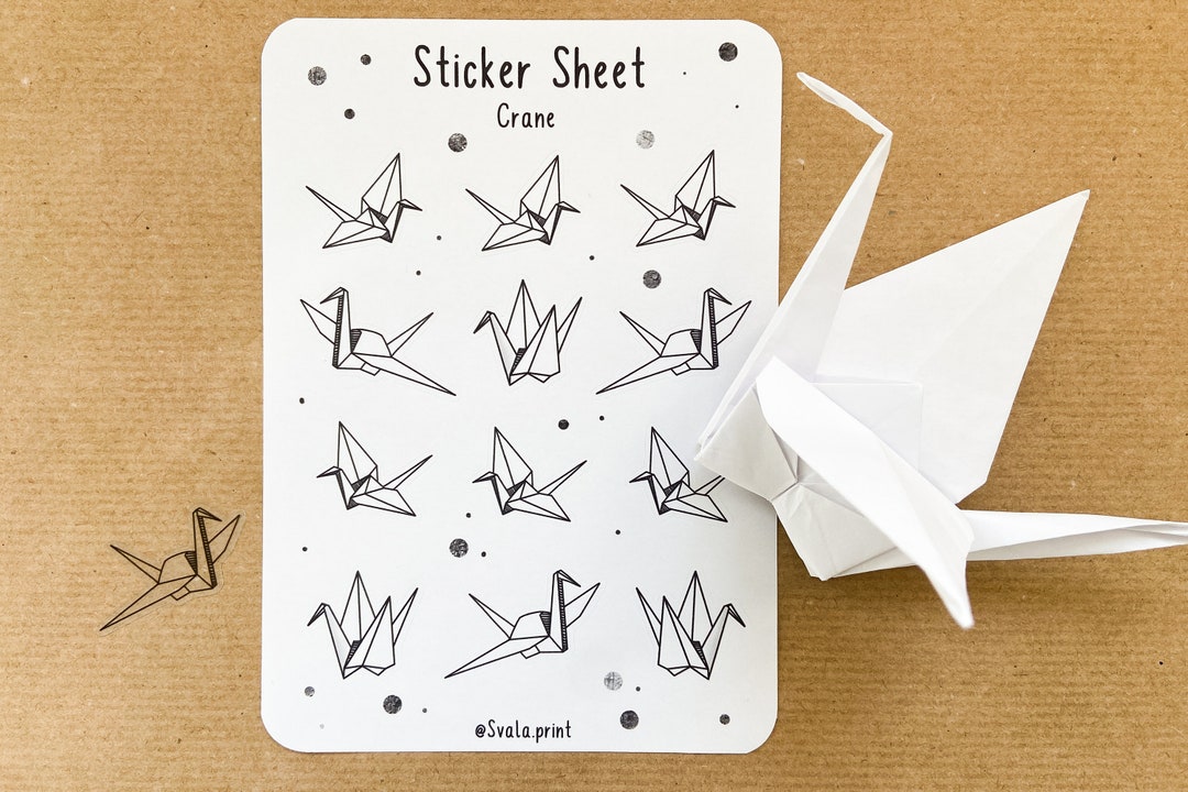 Sticker Crane | Origami | Sticker Bullet Journal | Journal Sticker ...