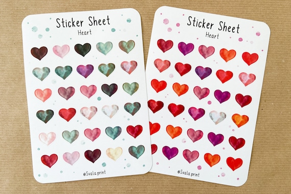 Sticker Herz Heart Aufkleber Bulletjournal Journal | Etsy