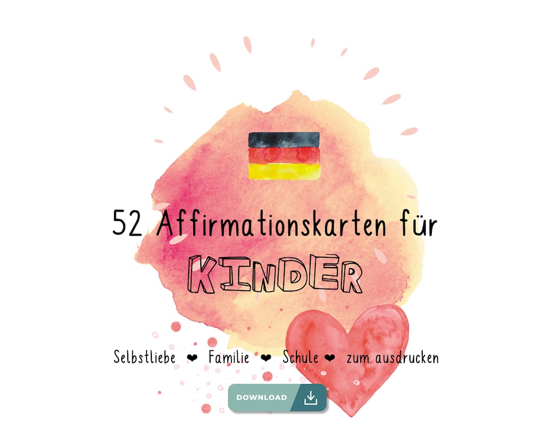 Affirmationskarten (PDF) für Kinder zum selbst ausdrucken | Selbstbewusstsein stärken | DIN A6 ...