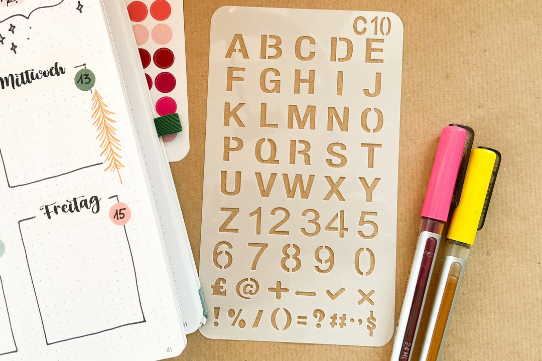 Stencil Bullet Journal Letters Alphabet to Draw - Etsy UK