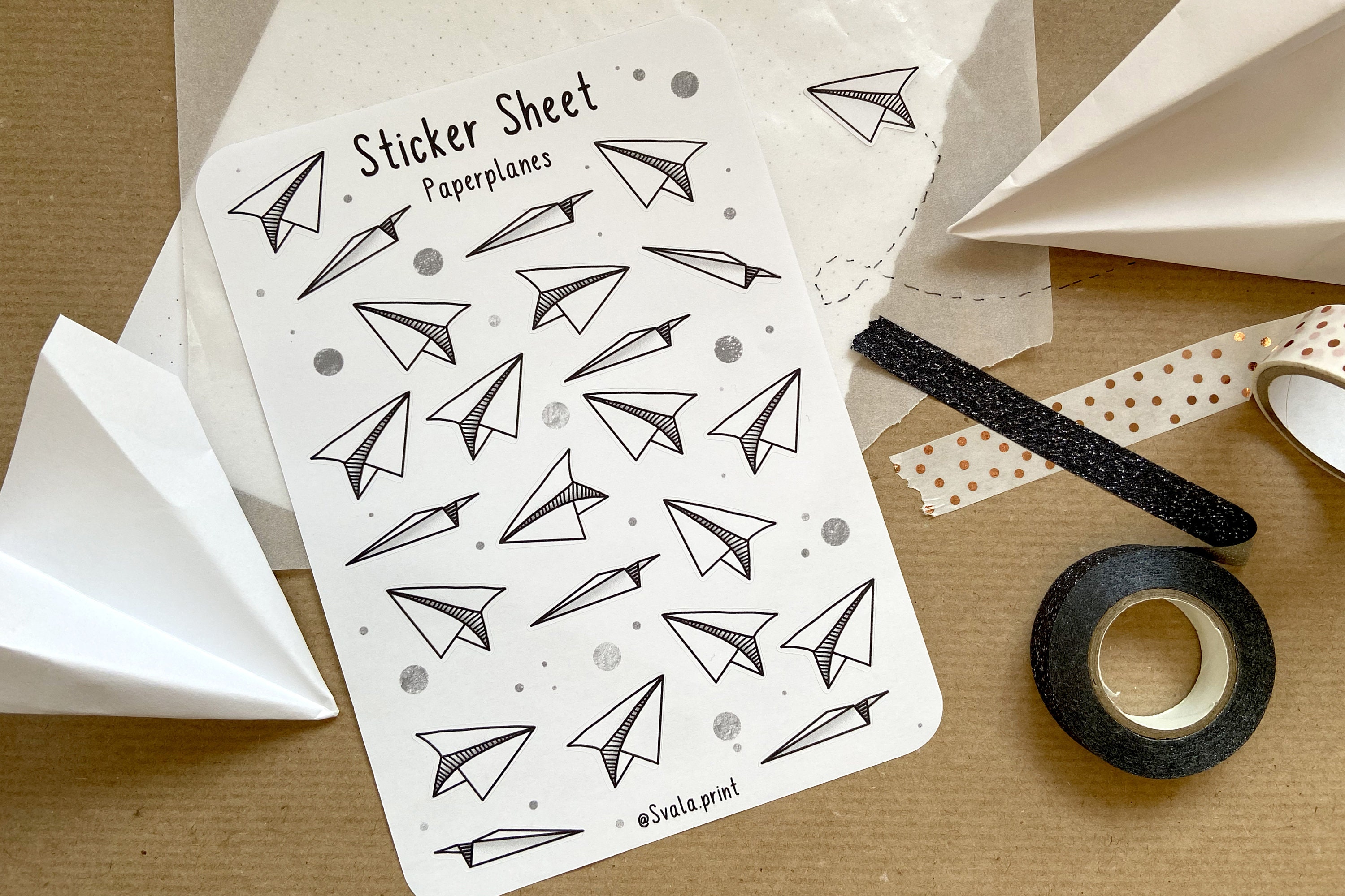 Sticker Papierflieger Aufkleber Bulletjournal Journal | Etsy